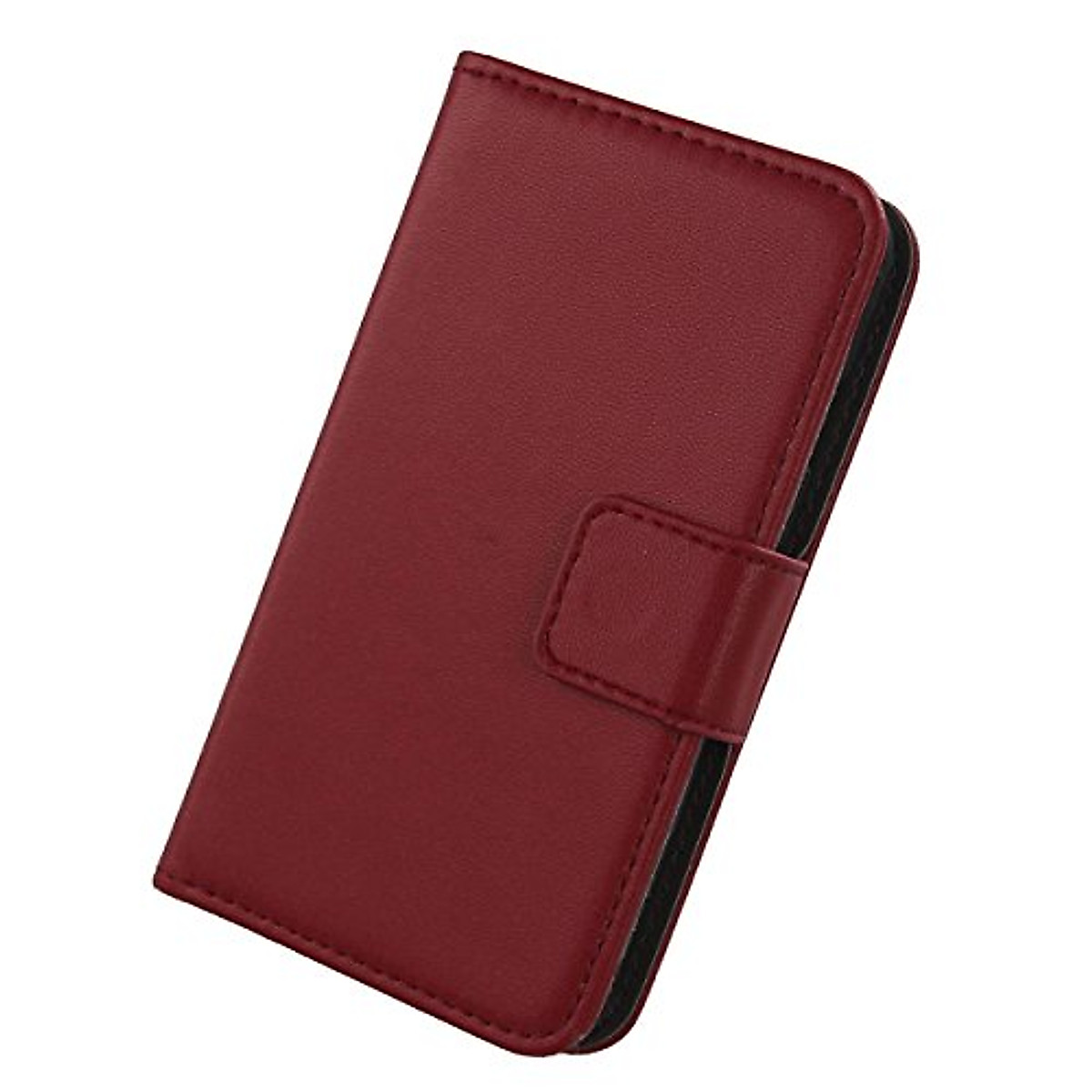 Cheshaoping Genuine Leather Case for Emporia Happy E30 1.8" Wallet Premium Flip Protection Cover Skin Pouch with Card Slot (Dark Red)