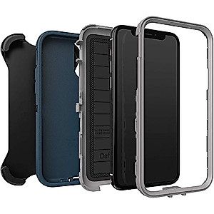 OtterBox Defender Series Microbial Defense Case for iPhone 11 PRO and iPhone X/XS - Case Only, Bulk Packaging - Gone Fishin (Wet Weather/Majolica Blue)