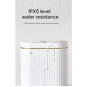 ArHaR Large Capacity Smart Sensor Wastebasket Automatic Household Bathroom with Lid Electric Narrow Paper Basket Seam Potty (7 Litre) (White Grey)