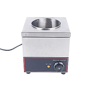 150W Commercial Hot Fudge Warmer, Countertop Food Warmer/Buffet Soup Pot for Melt Chocolate, Hot Fudge, Caramel, Cheese Temperature: 30-110 ℃ / 86-230 ℉ (US Stock)