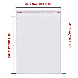 200 Pcs 12" x 15" Self Seal Clear Cello Cellophane Bags Resealable Plastic Apparel Bags Perfect for Packaging Clothing, T-Shirt, Brochure, Prints, Handicraft Gift