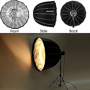 NEEWER Hexadecagon Softbox 36 inches/90 centimeters with Grey Rim and Bowens Mount, Portable Softbox Diffuser Compatible for NEEWER CB60 CB100 CB150 CB60 RGB and Other Bowens Mount Lights
