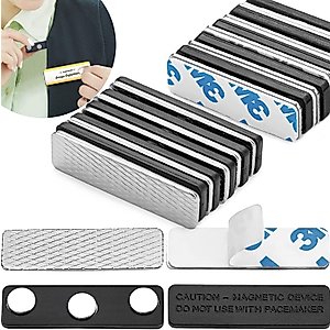 Magnetic Name Tag Holders with Strong Magnets for Securely Attaching ID Badges, Name Tags, and Accessories - 10 Pack