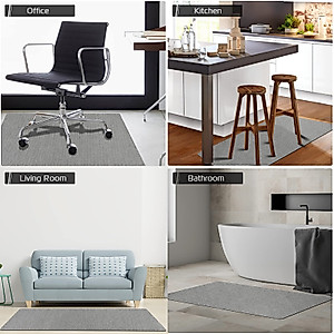 Office Chair Mat for Hardwood Floor, 55" × 35" Office Gaming Computer Desk Chair Mat, Dirt Resistant & Easy to Clean Light Gray