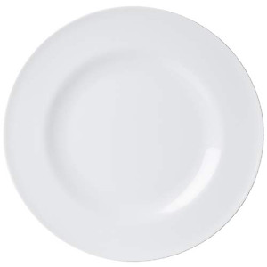 Bayview Essentials- Shatter-Proof and Chip-Resistant Classic Melamine Dinner Plate- Set of 6-10.5 inches (White)