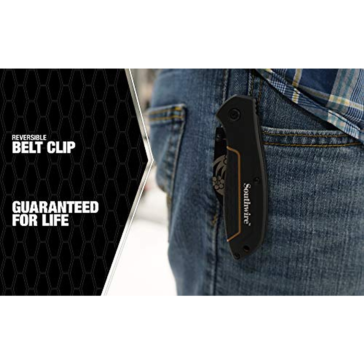 Southwire - 65029440 Tools & Equipment HBKN Hawk Bill Pocket Knife, 2.6" blade, 8CR13MOV Stainless Steel- curved blade for pull cuts and splicing