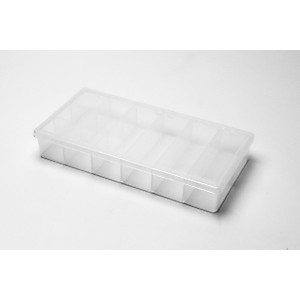 Transparent Organizer Box 12-Compartments for Beads, Craft Supplies, Jewelry, and more, made in USA of durable plastic