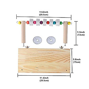 YOU+ Chinchilla Cage Accessories, Wood Platform with Chew Toys Lava Ledge Blocks for Mouse Chinchilla Rat Gerbil Dwarf Hamster