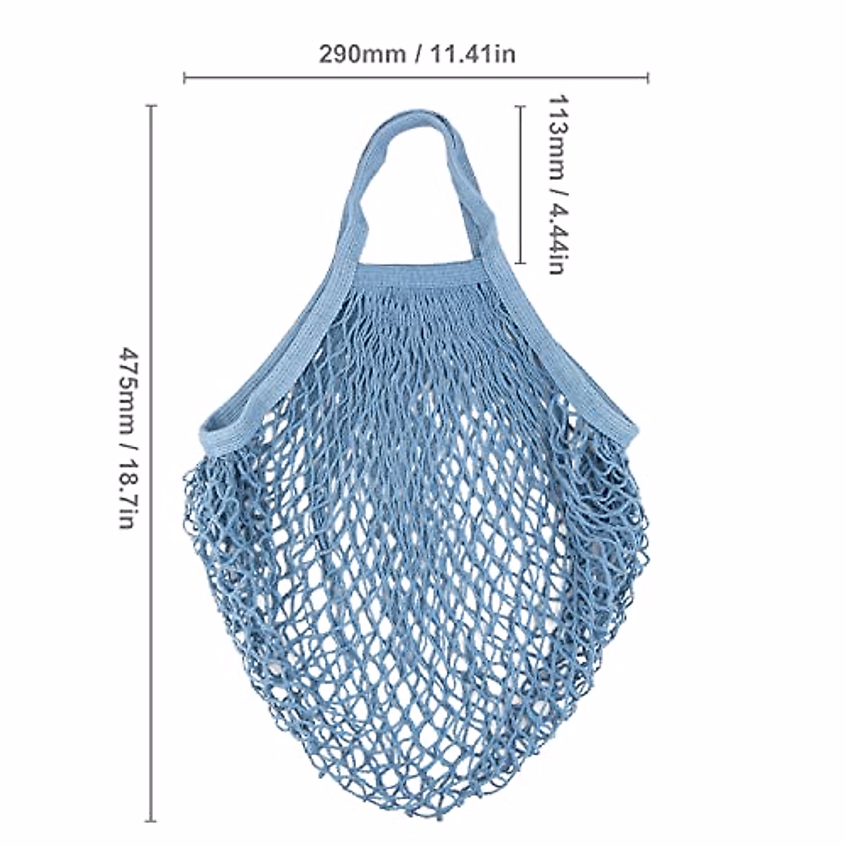 Wresty 3 Pcs Cotton Mesh Shopping Bag Reusable Net String Grocery Bags Shopping Tote Bags Fruit Storage Handbag (long handle)