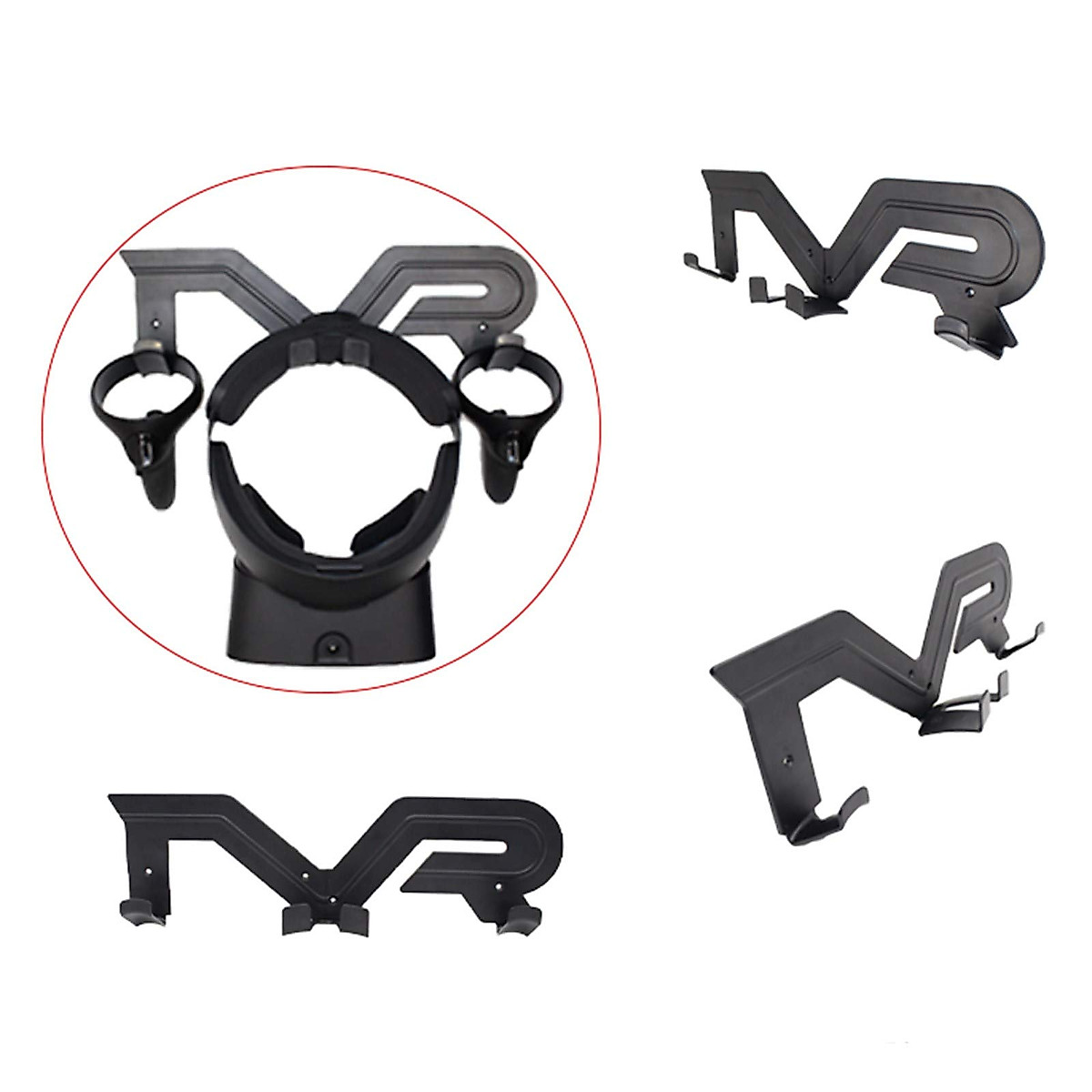 VR Headset Wall Mount Storage Stand Hook for Oculus Quest 2,Rift-S,HTC Vive,Vive Pro,Playstation VR,Valve Index,Vive Cosmos and Mixed Reality Headsets (Black)
