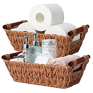 GRANNY SAYS Bundle of 1-Pack Woven Wastebasket for Organizing & 2-Pack Woven Storage Baskets for Bathroom