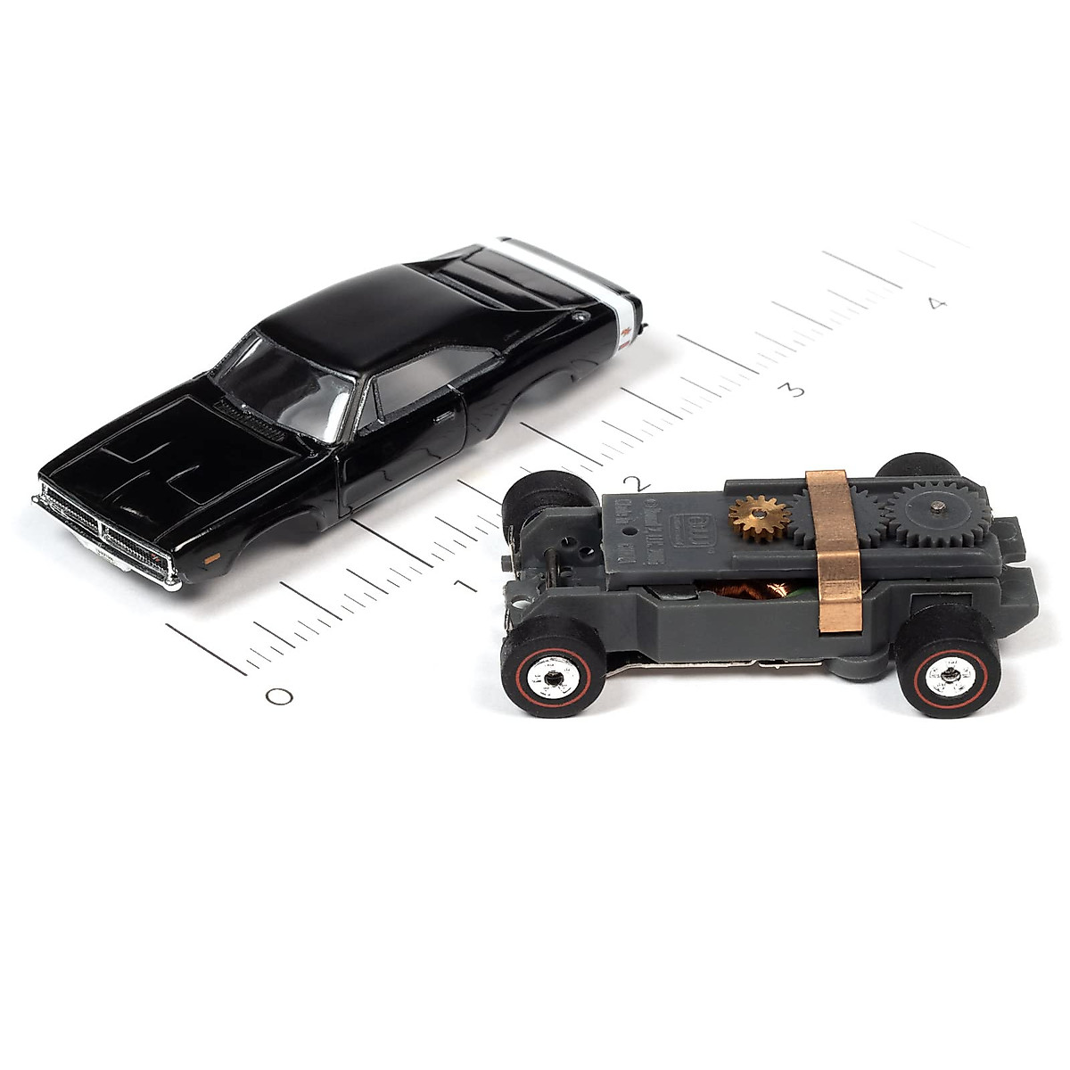 Auto World Thunderjet 1969 Dodge Charger R/T (Black) HO Scale Slot Car