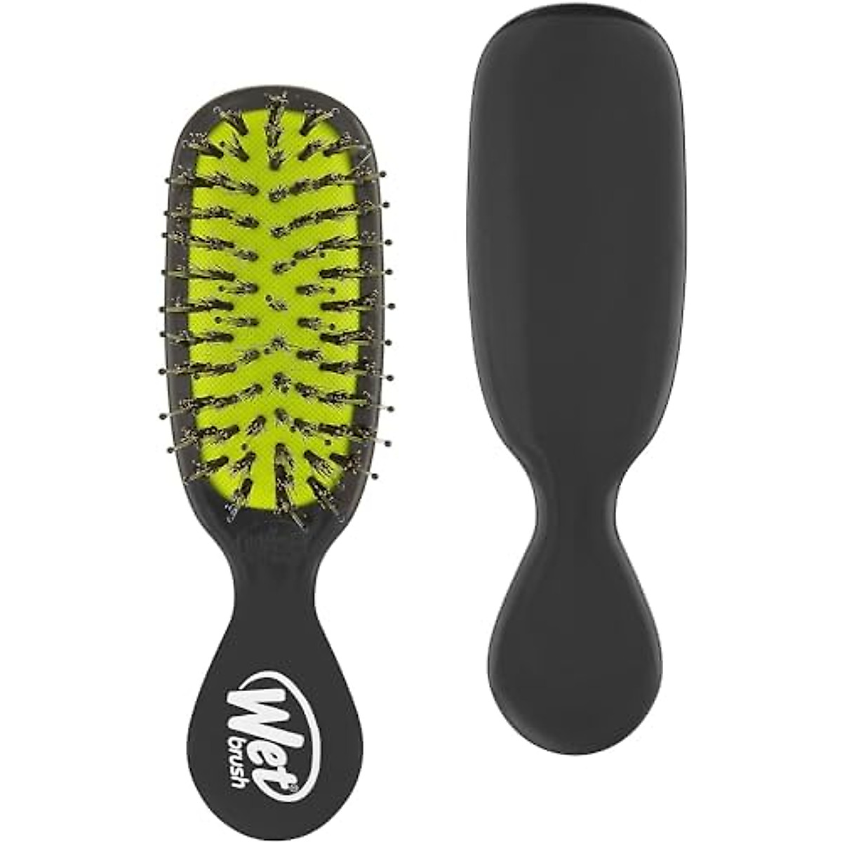 Wet Brush Mini Shine Enhancer Hair Brush, Black - Exclusive Ultra-soft IntelliFlex Bristles - Natural Boar Bristles Leave Hair Shiny And Smooth For All Hair Types - For Women, Men, Wet And Dry Hair