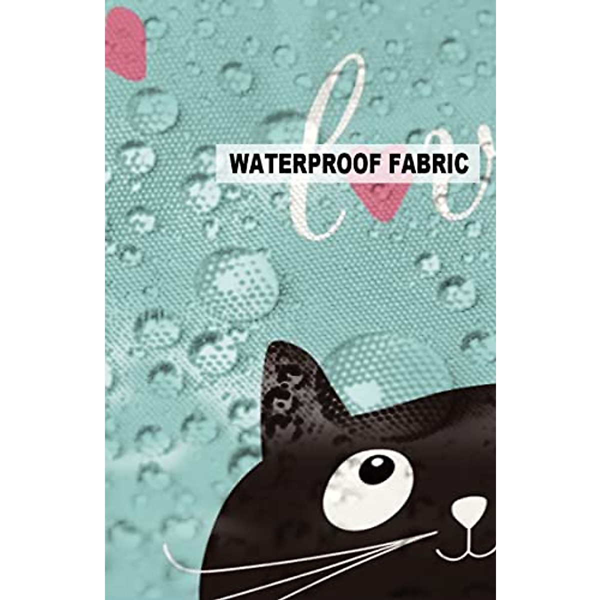 Outdoor Waterproof Pillow Covers for Patio Furniture Lovely Cat and Heart Decorative Throw Pillow Cover Cartoon Heart Design Pattern Pillowcases Set of 2 Cushion Case for Sofa Couch Chair 16x16 in