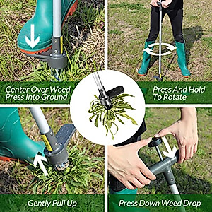 Walensee Upgraded Weed Puller, Stand Up Weeder Hand Tool, Long Handle Garden Weeding Tool with 5 Claws, Hound Weed Puller for Dandelion, Standup Weed Root Pulling Tool and Picker, Grabber (1 Pack)