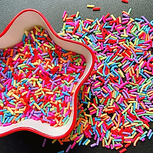 EHOPE 50g Fake Sprinkles Resin Sprinkles Fake Candy Sprinkles Clay Sprinkles Polymer Sprinkles Polymer Clay Slices for Nail Art DIY Crafts Cake Phone Case(21-Colorful Sugar）