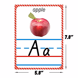 Alphabet and Number Bulletin Board Set Traditional Manuscript Alphabet Cards with Photographs for Classroom Decoration