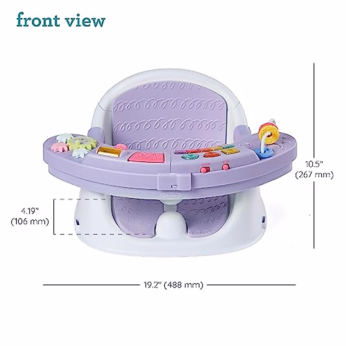Infantino Music & Lights 3-in-1 Discovery Seat and Booster - Convertible Infant Activity and Feeding Seat with Electronic Piano for Sensory Exploration, for Babies and Toddlers, Lavender