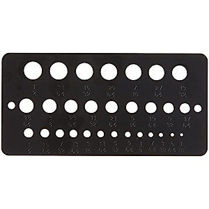 IRWIN Drill Bit Gauge, 1/16-to-1/2-Inch, 29-Hole (12092)
