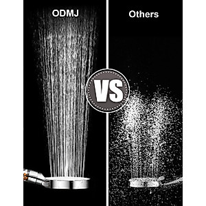 ODMJ Filtered Shower Head, High Pressure Shower Head with 6 Settings, Handheld Shower Head with 59" Hose and Bracket, Shower Head Filter for Hard Water, Water Saving Spray Soft Spa Shower Head