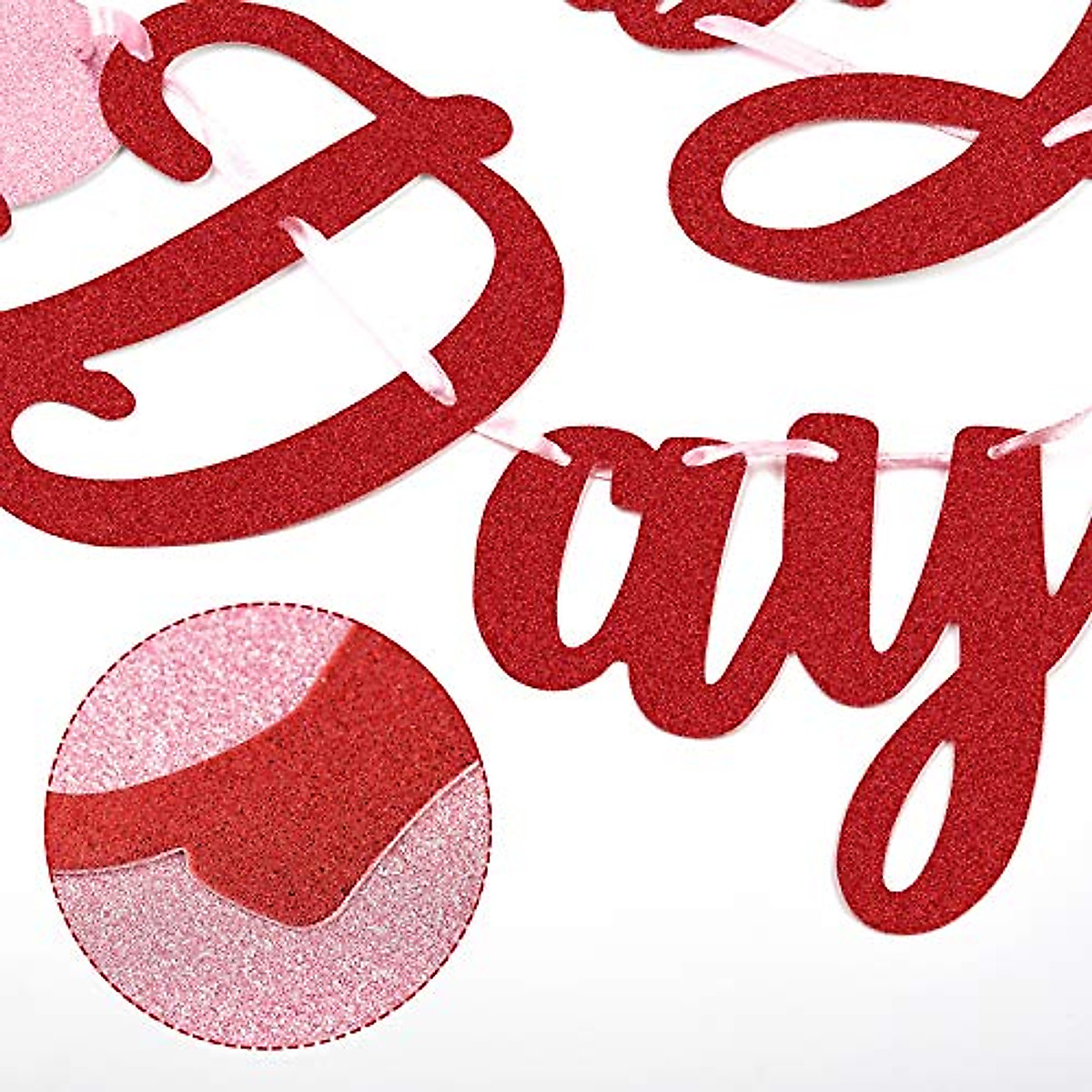 Galentine's Day Banner, Happy Galentines Day Garland Sign, Pink Red Heart Banners Decor Decoration Galentines Day Party Supplies