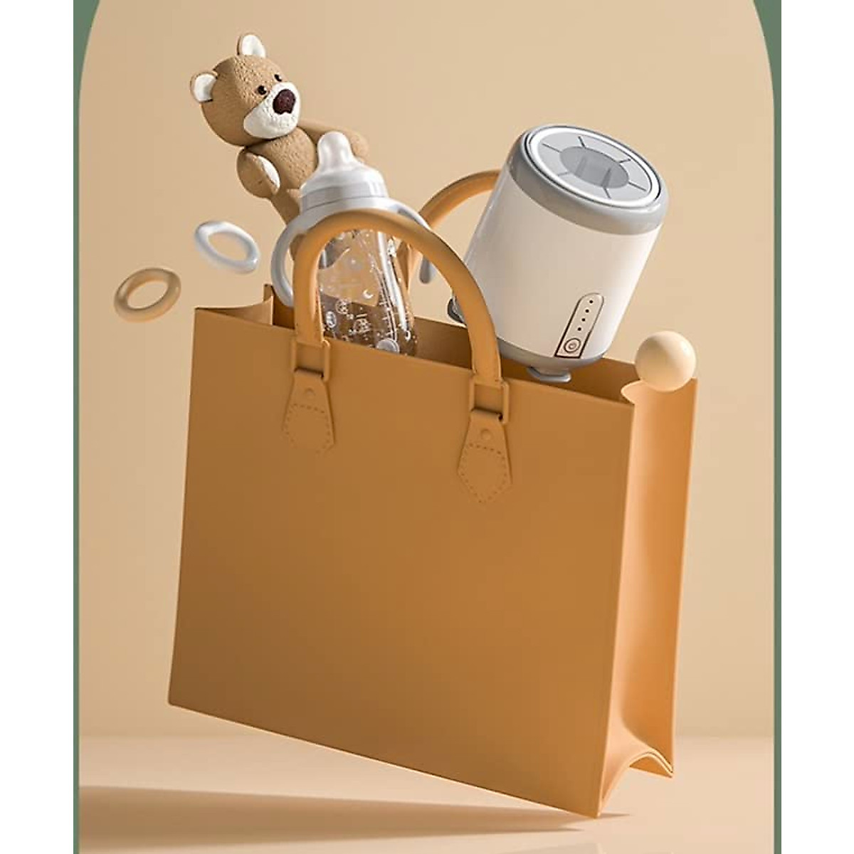 Baby Formula Dispensers & Mixers,360 -Degree Two -Way Shaking Milk,Shake Milk Evenly and Less Bubbles,Three -Gear Timing Milk,Wireless Portable Milk Shake,1200mAh Battery,Baby Bottle Shaker (White)