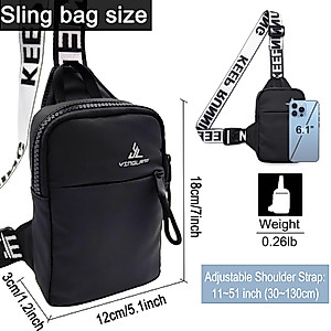 Mini Sling Bag for Women Men Small Crossbody Bag Shoulder Backpack Fanny Packs Casual Phone Chest Bag for Travel Hiking Personal Pocket Bag