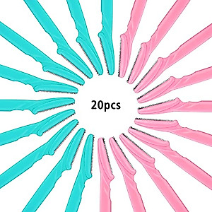 NEBURORA 20 Pcs Eyebrow Razor Trimmers for Women and Men Face Hair Removers, Portable Size