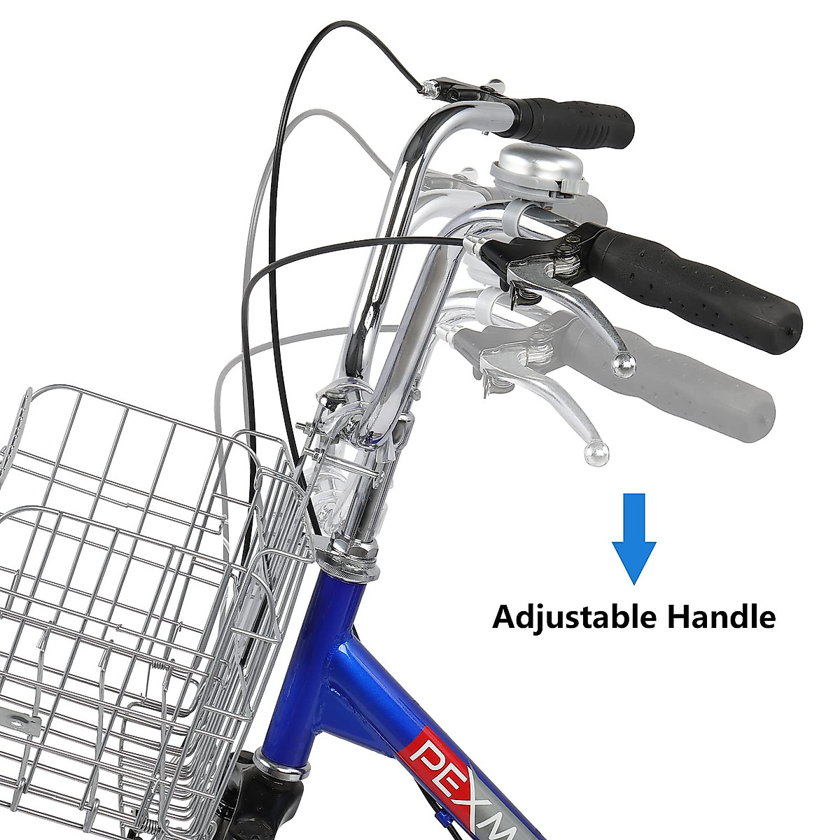 PEXMOR Adult Folding Tricycle, 20 Inch 3 Wheel Bikes Tricycle for Adults Single Speed, Foldable Adult Trike for Women/Men/Seniors, Three Wheel Cruiser Bike w/Front & Rear Basket for Shopping,Picnic