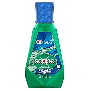 Crest Scope Outlast Mouthwash Long Lasting Peppermint, 3 Pack (33.8 Ounce)