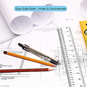 7 Pack Clear Rulers, Plastic Ruler 12 inch Transparent Straight Ruler with Centimeters and Inches, Kids Rulers Bulk for Student Kids Classroom School Office Standard Ruler