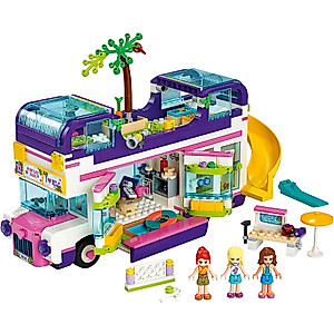 LEGO 41395 Friends Friendship Bus Toy with Swimming Pool and Slide, Summer Holiday Playsets for 8+ Year Old