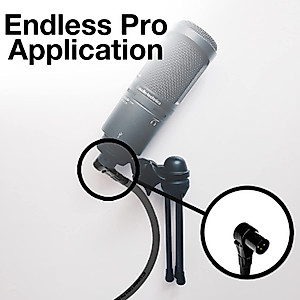 Balanced XLR Cable Female to Right Angle XLR Male - 10 Feet Black - Pro 3-Pin Microphone Connector for Powered Speakers, Audio Interface or Mixer for Live Performance & Recording