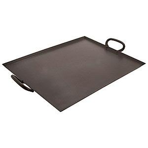 G.E.T. SSTPD-1915-ANT Heavy-Duty Metal Serving/Ottoman Tray with Handles, 19" x 15", Hammered Bronze