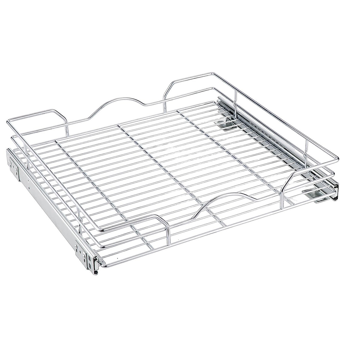 OCG Pull Out Cabinet Organizer (11" W x 21" D), Pull out Drawers for Kitchen Cabinets, Pull Out Shelves for Base Cabinet Organization in Kitchen Bathroom Pantry, Chrome Finish