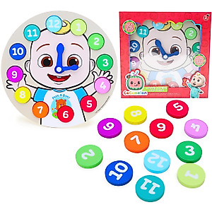 Toyland® Cocomelon Wooden Learning Clock Puzzle - Learn to Tell The Time - Toddler Toys Age 3+