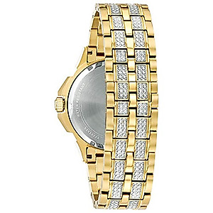 Bulova Men's Crystals Octava Gold Tone Stainless Steel 6-Hand Multi-Function Quartz Watch Style: 98C126