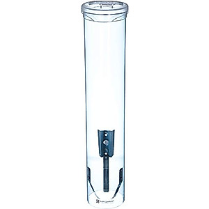 San Jamar Small Pull-Type Cup Dispenser Fits 3-4.5 Oz Cone Cups, 3-5 Oz Flat Cups with Flip Caps for Restaurants, Dining Halls, and Fast Food, Plastic, 16 Inches, Blue