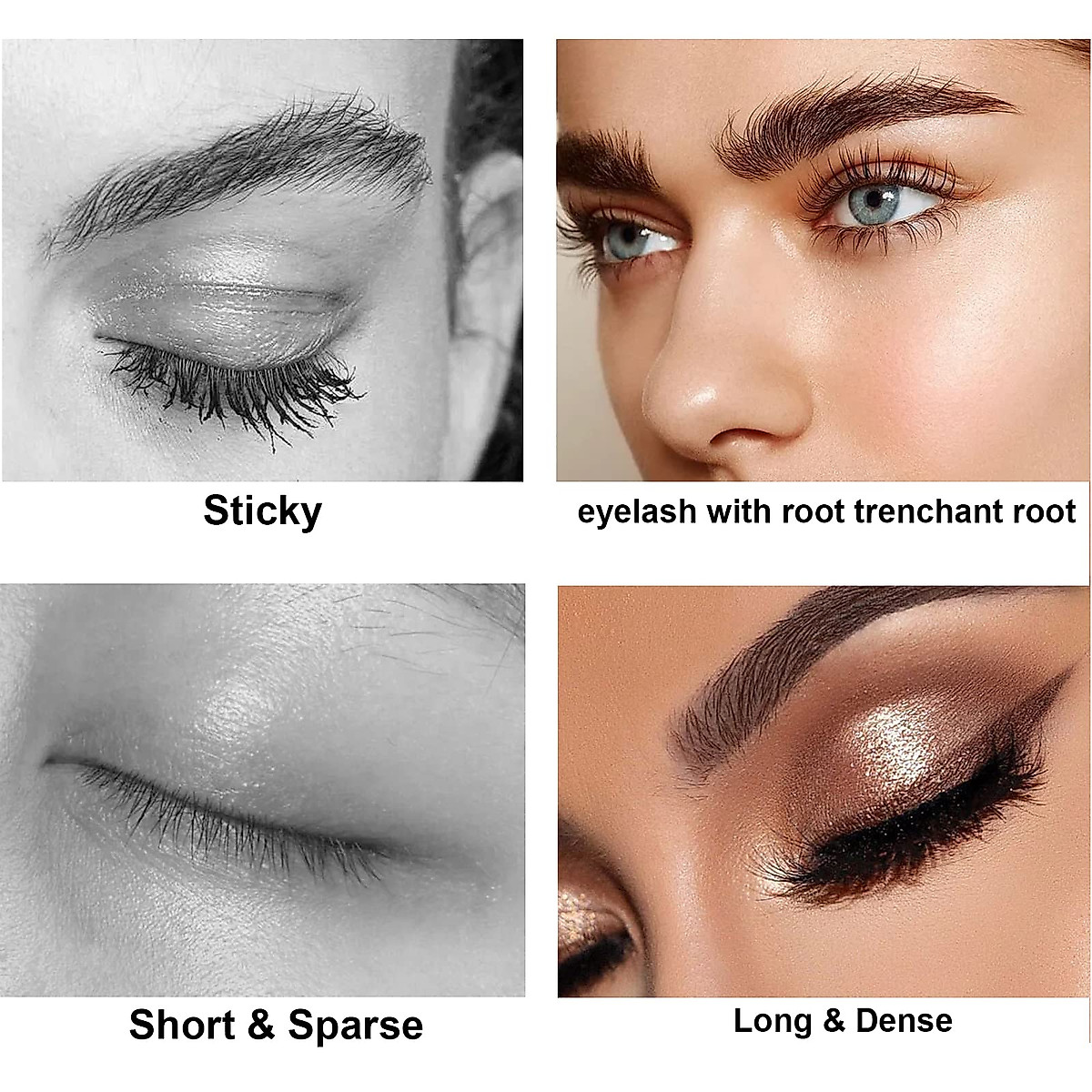 Rosarden Galaxy Glitter Mascara - Waterproof Long Lasting Mascara for Eyelashes - Shiny Sparkle Diamond Mascara - Makeup Mascara for Length and Volume - Smudge Proof Eyelash Mascara for Party Wedding