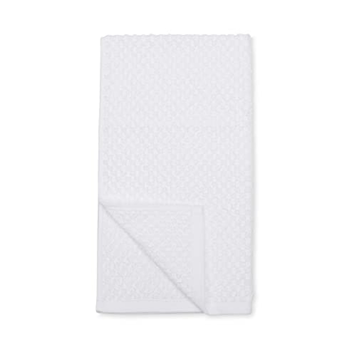 Amazon Basics 100% Cotton Terry Kitchen Dish Towels, Popcorn Texture, 8 Pack, White, 28"L x 16"W