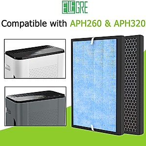EzLfGre 2-Pack APH260 & APH320 Replacement Filter, Fit for Airthereal APH260 and APH320 Air Purifier, 3-in-1 H13 True HEPA, 2 Pack