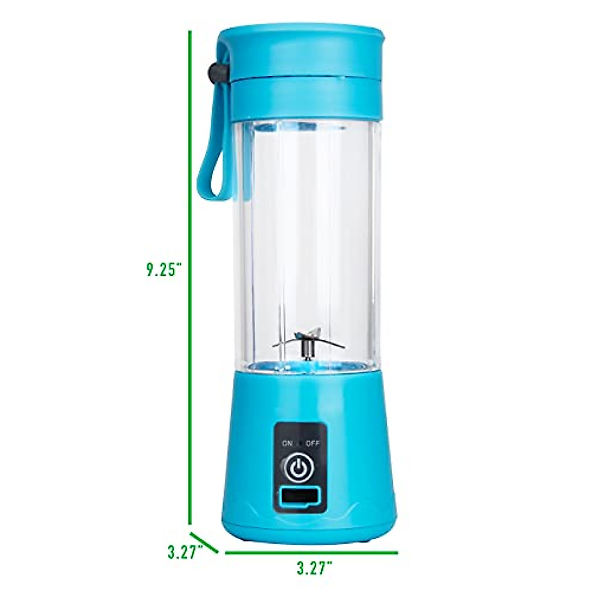 Mind Reader PORBLEND-BLU Handheld, Rechargeable Personal USB-Powered Juicer, Blue Portable Blender, One Size