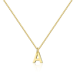 FISSEN JEWELRY Initial Necklaces for Women Trendy Letter Necklace 14K Gold Plated Initial Choker Necklace Dainty Gold Necklace Personalized Gifts for Women Girls