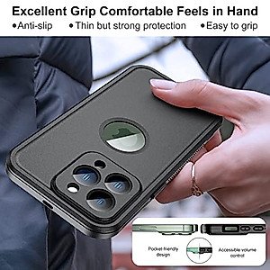 Temdan [Real 360 for iPhone 13 Pro Max Case Waterproof, Built-in 9H Tempered Glass Camera Lens & Screen Protector [Dustproof] [Dropproof][IP68 Underwater] Full-Body Shockproof Phone Case-Black