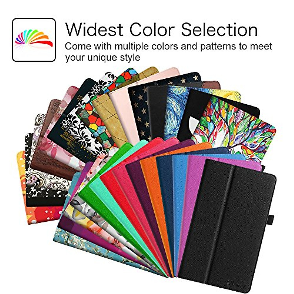 Fintie Folio Case for Amazon Fire HD 8 Tablet (7th/8th Generation, 2017/2018 Release) - Slim Fit Premium Vegan Leather Standing Protective Cover, Black