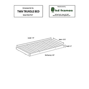 KD Frames Twin Trundle, Natural Wood
