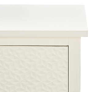 Safavieh Home Collection Halton Distressed White 2-Door 1-Shelf Entertainment Stand up to 55" Flatscreen TV Media Unit