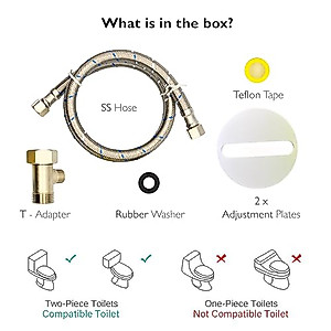 BIDETbidet Left/Right Reversible FRESH WATER Non-Electric Ultra-Slim Toilet Attachment, Ability to SWITCH between Right/Left Hand Side Control with Dual Nozzle Hinged Design, Hassle-Free Installation