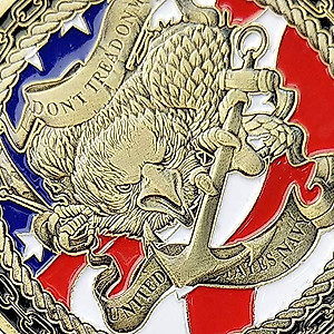 US Navy Chief Military Challenge Coin Power of Positive Leadership Don't Tread Me
