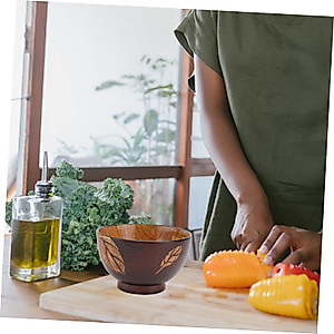 ABOOFAN 3 pcs leaves wooden bowl vegetable container pasta container rice bowls japanese Wooden Eating Bowl sushi rice bowl Wooden Salad Jujube wood Kitchen Wood Bowl Solid Wood Bowl salt